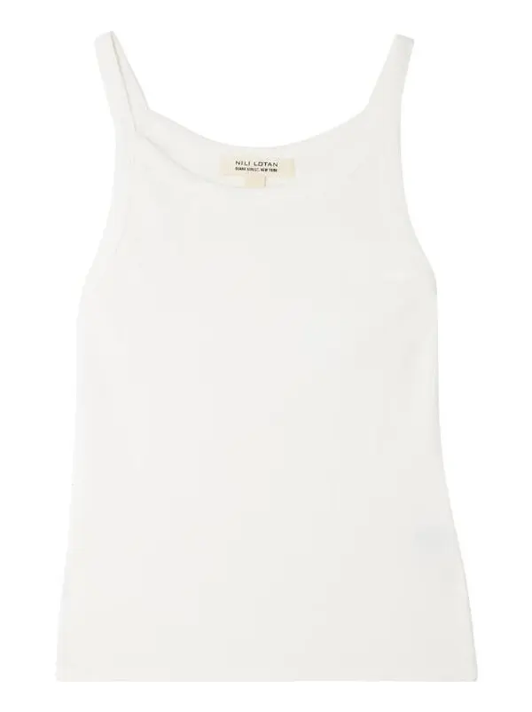 NILI LOTAN Loretta Cotton-jersey Tank - White
