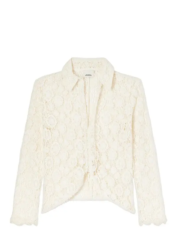 Isabel Marant Tie-detailed Cotton-lace Shirt - White
