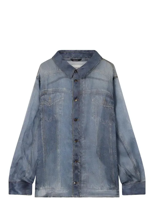 HAIKURE Maya Printed Silk-organza Shirt - Blue