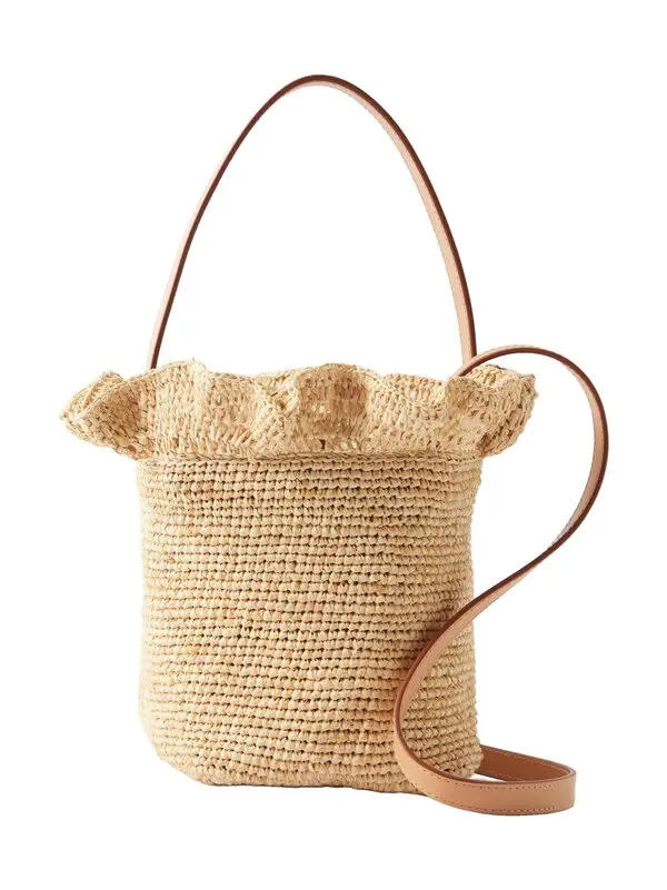 LOEFFLER RANDALL Laith Raffia Bucket Bag - Beige