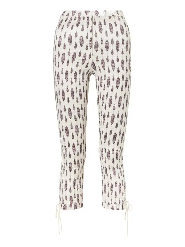 Isabel Marant Alene Smocked Floral-print Capri Pants - Ecru