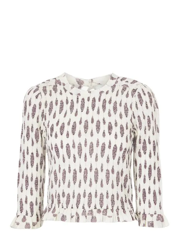 Isabel Marant Floral-print Smocked Cotton Blouse - Ecru