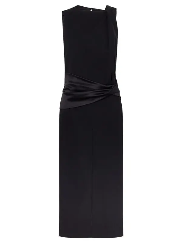 LANVIN Open-back Draped Midi Dress - Black