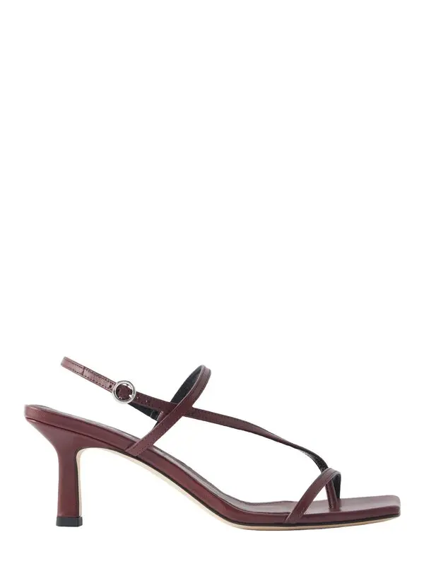 AeydĒ Elise Leather Slingback Sandals - Burgundy