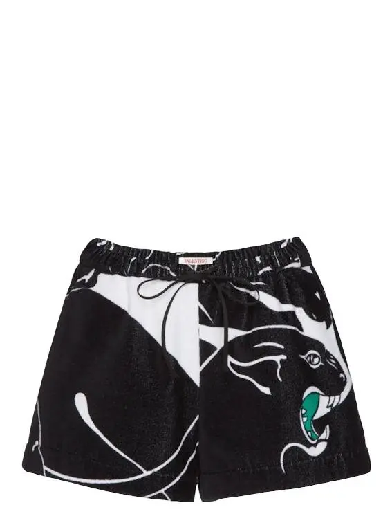 Valentino Garavani Panther Print Shorts - Black