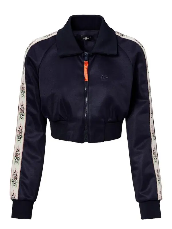 Etro Cropped Track Jacket - Blue