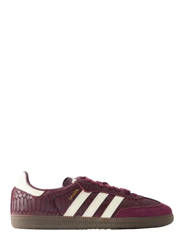 ADIDAS ORIGINALS Samba Og Snake-effect Leather Sneakers - Burgundy