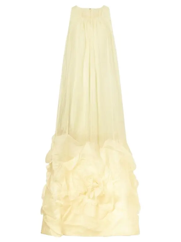 Aje Ecliptica Ruffled Chiffon Gown - Yellow