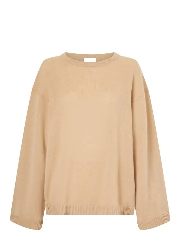 ALLUDE Cashmere Sweater - Camel