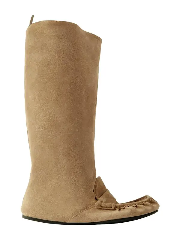 Acne Studios Suede Knee High Boots - Beige