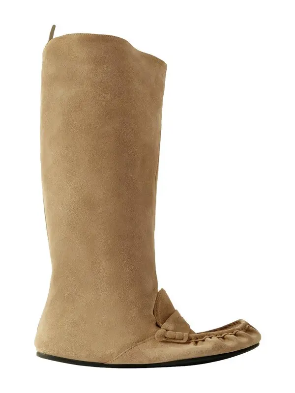 Acne Studios Suede Knee High Boots - Neutrals