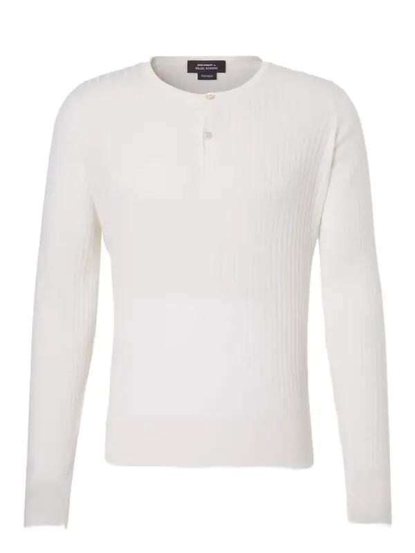 WALES BONNER Nile Wool And Cotton Henley Shirt - White