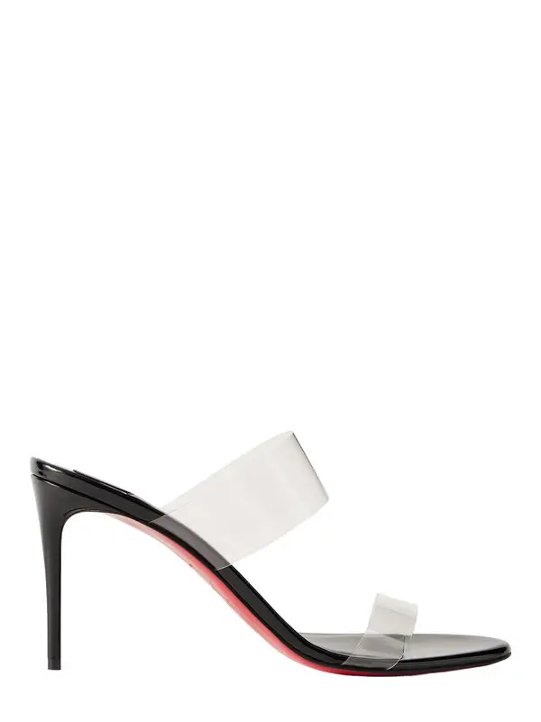 CHRISTIAN LOUBOUTIN Just Nothing 85 Pvc And Patent-leather Mules - Black