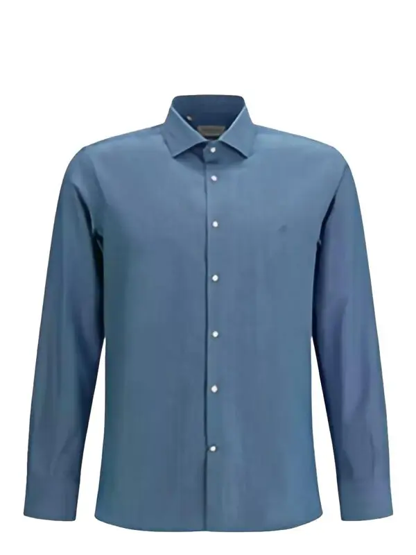BROOKSFIELD Slim-fit Embroidered Shirt - Blue