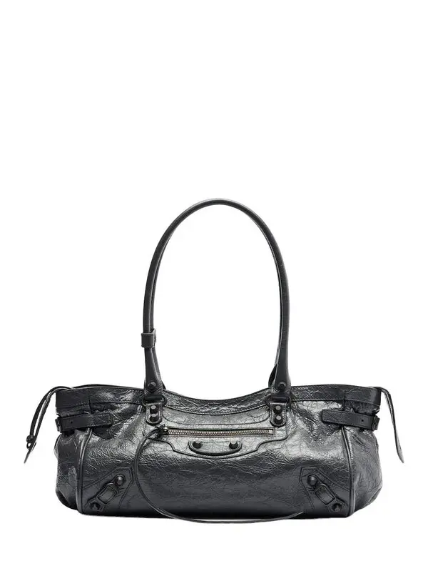 Balenciaga Le City East-west Leather Shoulder Bag - Grey
