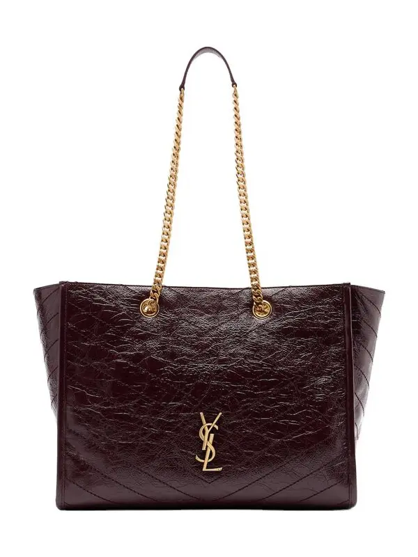 Saint Laurent Niki Large Leather Shoulder Bag - Burgundy