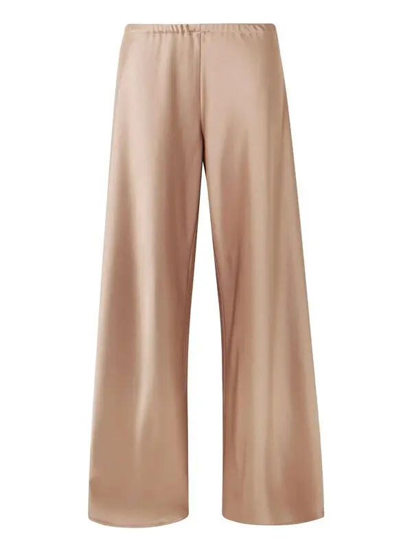 LA LIGNE Colby Satin Wide-leg Pants - Beige