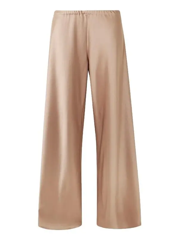 LA LIGNE Colby Satin Wide-leg Pants - Beige