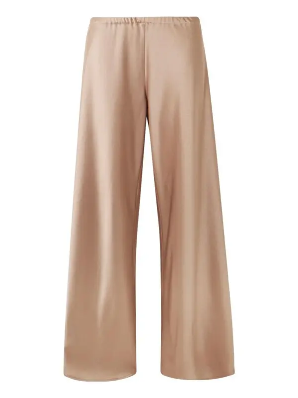 LA LIGNE Colby Satin Wide-leg Pants - Neutrals