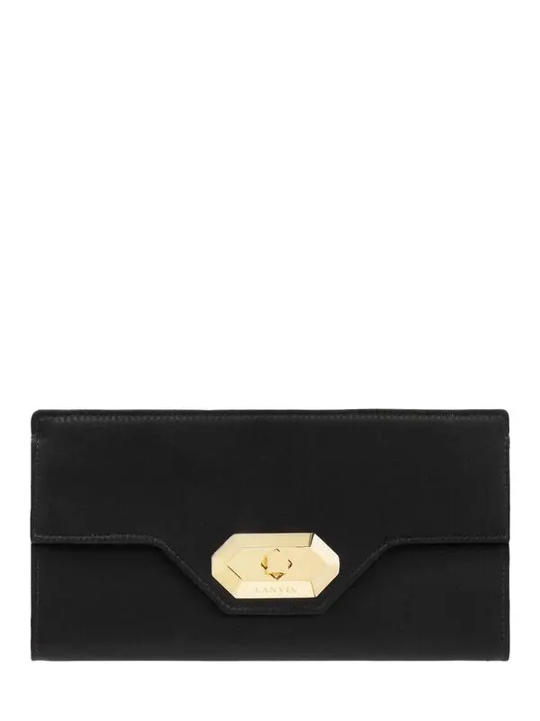 LANVIN Invitation Small Satin Clutch - Black