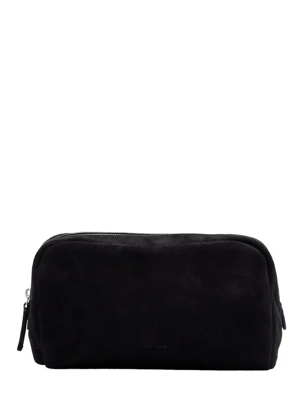 THE ROW Astra Small Suede Pouch - Black