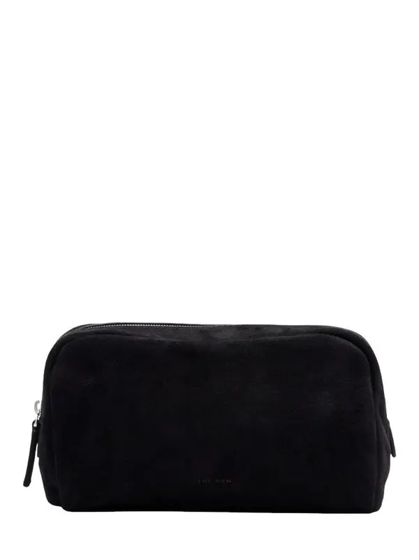 THE ROW Astra Small Suede Pouch - Black