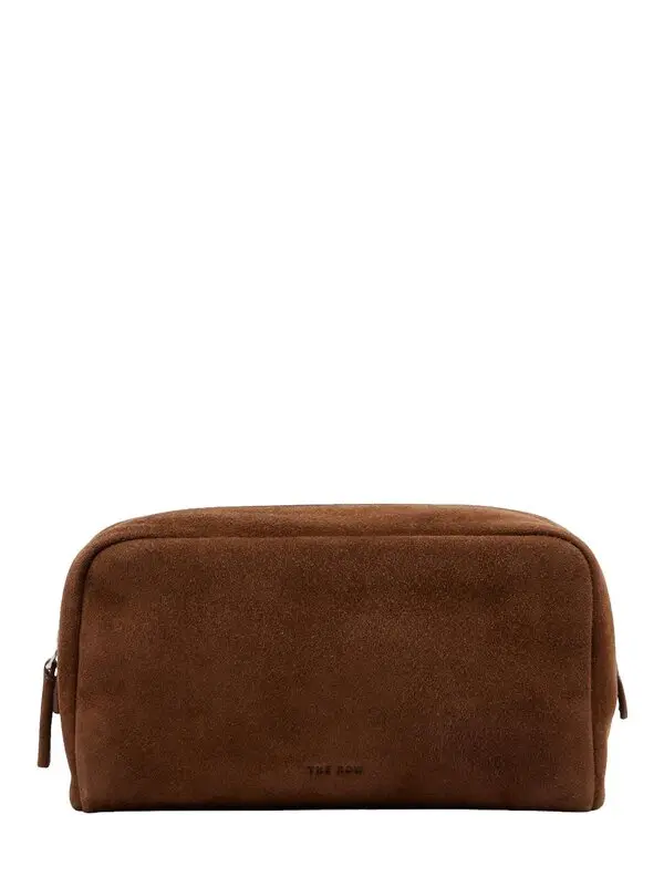 THE ROW Astra Small Suede Pouch - Brown