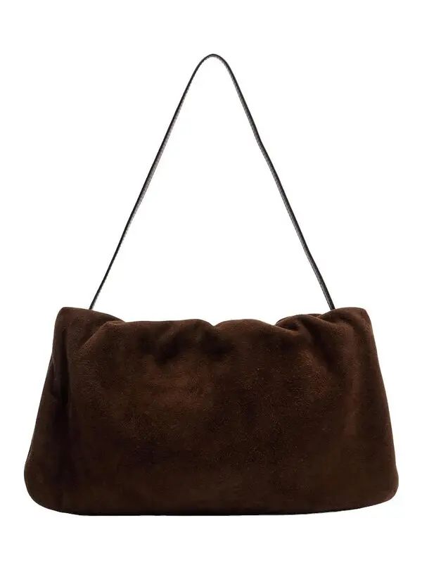 THE ROW Bourse Medium Suede Shoulder Bag - Brown