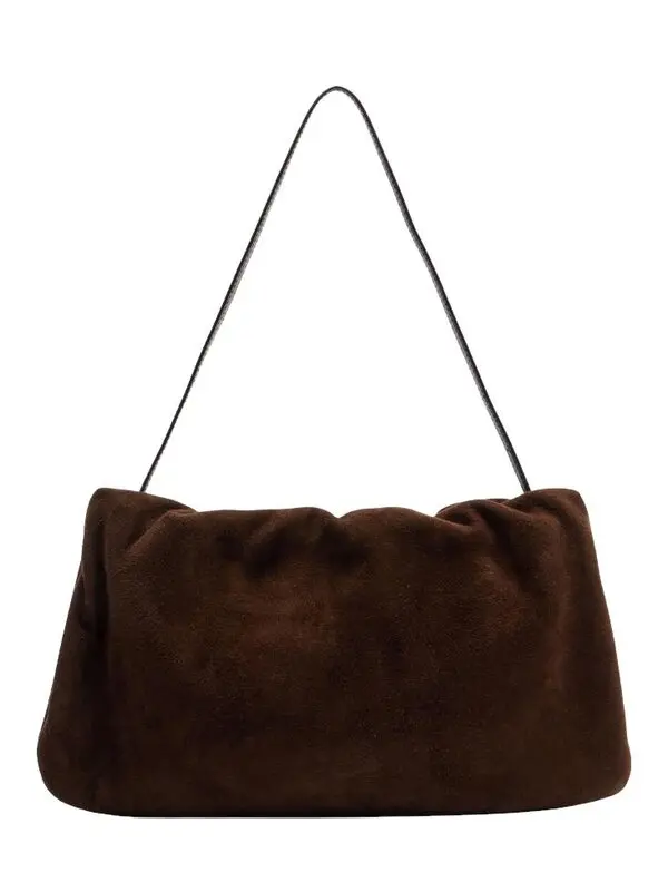 THE ROW Bourse Medium Suede Shoulder Bag - Brown