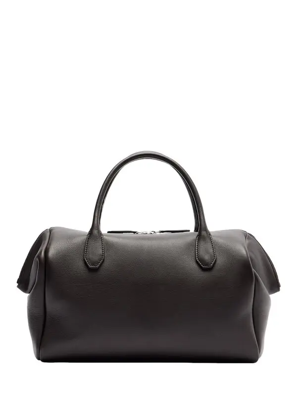 THE ROW Faye Leather Bowling Bag - Brown