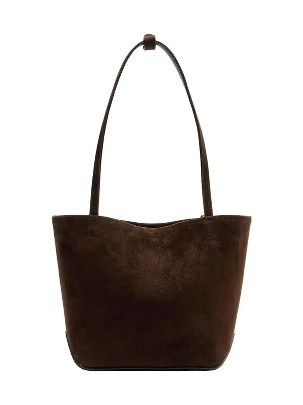 THE ROW Park Edge Medium Suede Tote Bag - Brown