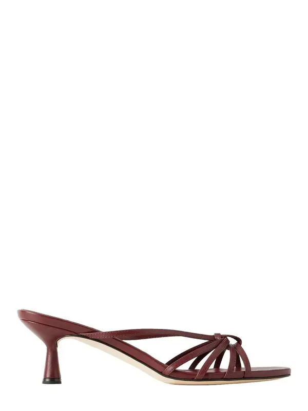 AeydĒ Abby Leather Mules - Burgundy