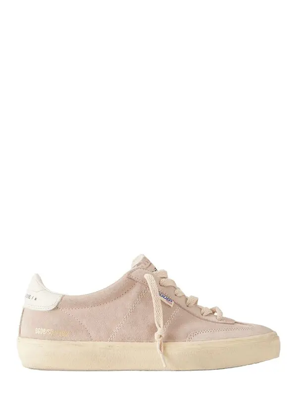 GOLDEN GOOSE Soul Star Distressed Suede Sneakers - Pastel Pink