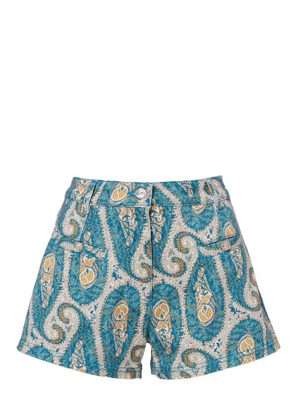 Etro Paisley Denim Shorts - Multicoloured