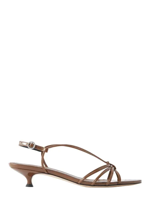 AeydĒ Amara Patent-leather Sandals - Dark Brown