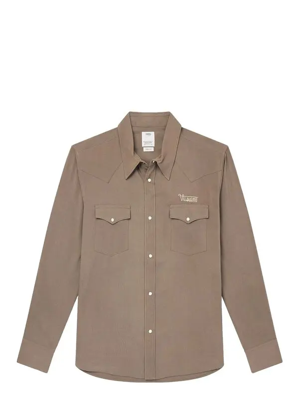 Visvim Four Corners Logo-embroidered Canvas Western Shirt - Brown