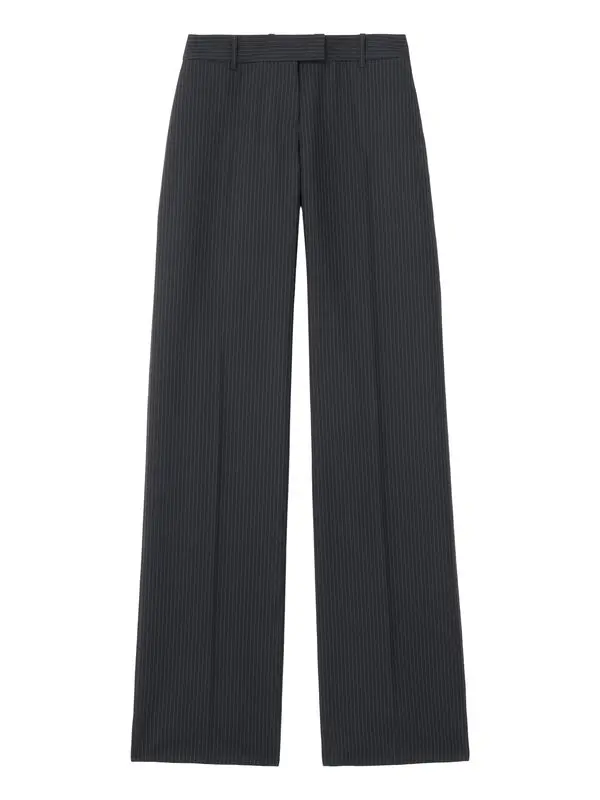 Alexander McQueen Pinstriped Bumster Trousers - Navy