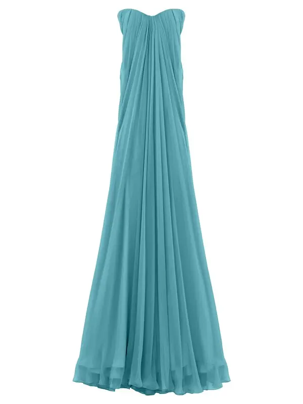 Alexander McQueen Evening Bustier Dress - Blue
