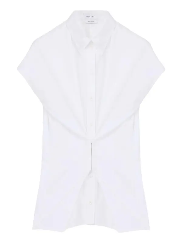 Alexander McQueen Gathered Short-sleeved Shirt - Optical White