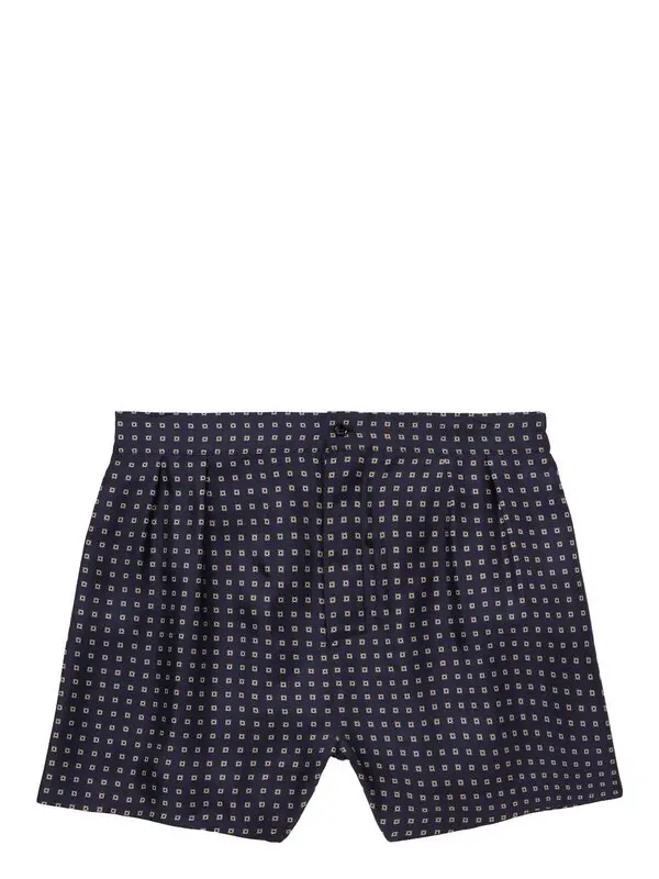 Saint Laurent Straight-leg Printed Silk-twill Shorts - Blue