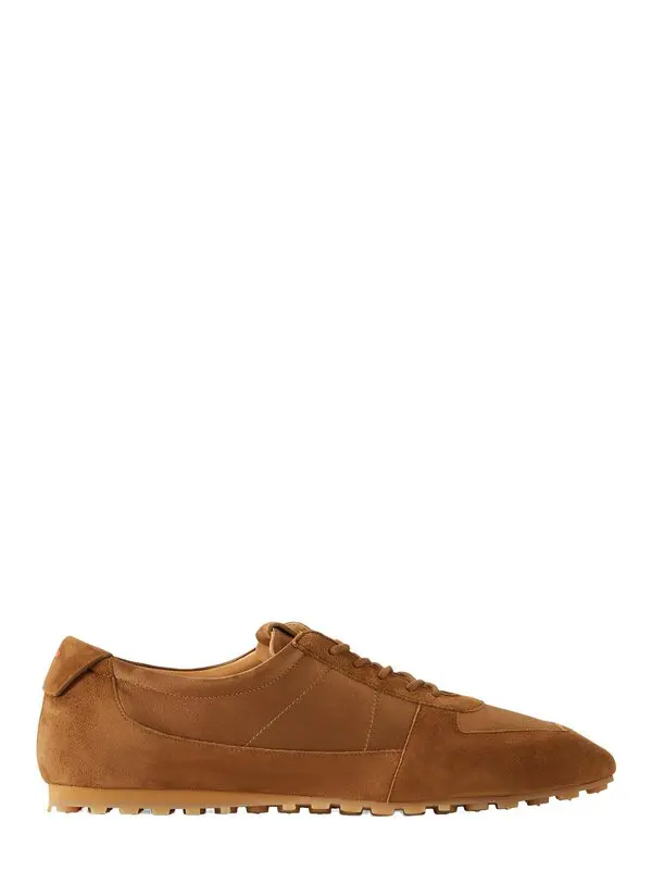 AeydĒ Uma Suede And Satin Sneakers - Brown