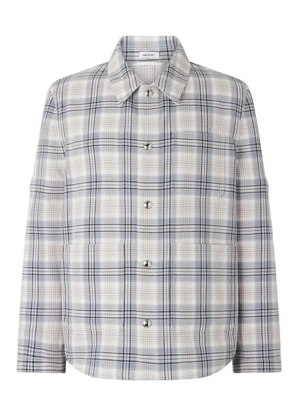 Thom Browne Checked Cotton-blend Crepe Overshirt - Blue