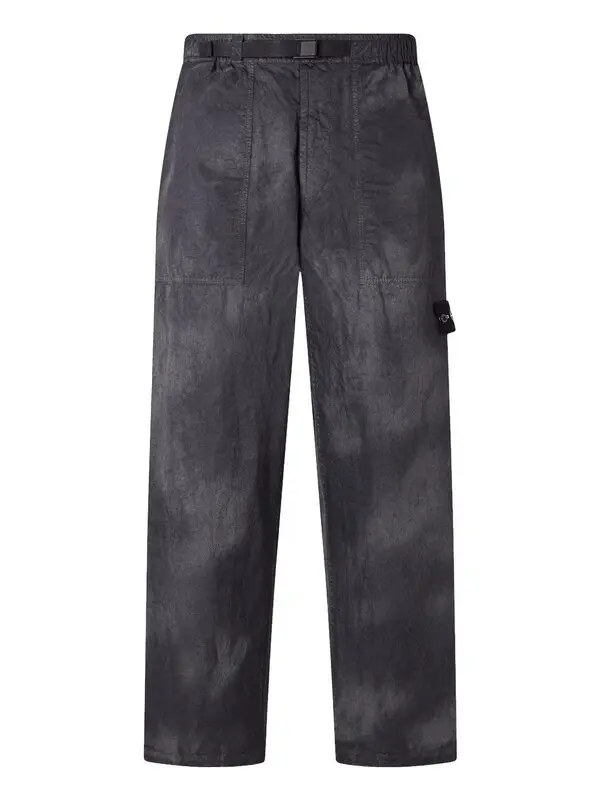 Stone Island Tapered Logo-appliquéd Reflective Nylon Trousers - Black