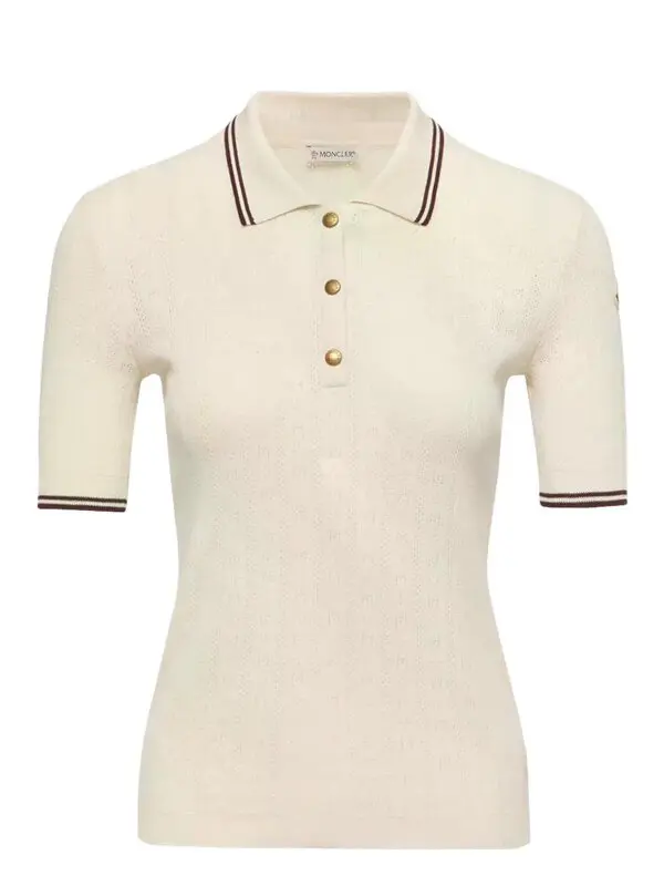 Moncler Striped Polo Shirt - Neutrals