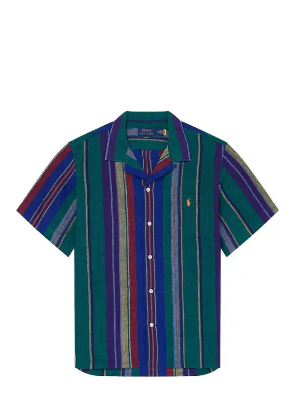 Polo Ralph Lauren Camp-collar Striped Linen Shirt - Multi