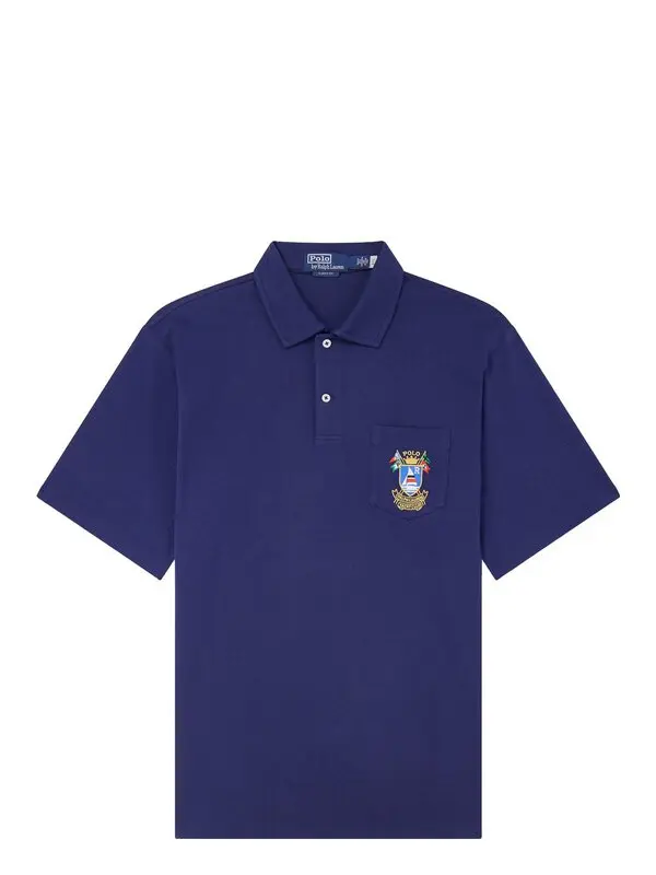 Polo Ralph Lauren Logo-embroidered Cotton-piqué Polo Shirt - Blue