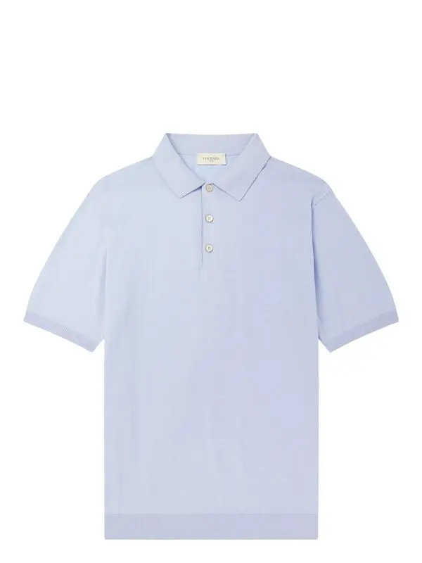 PIACENZA CASHMERE 1733 Cotton Polo Shirt - Blue
