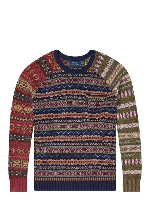 Polo Ralph Lauren Fair Isle Linen, Cotton And Silk-blend Sweater - Multi