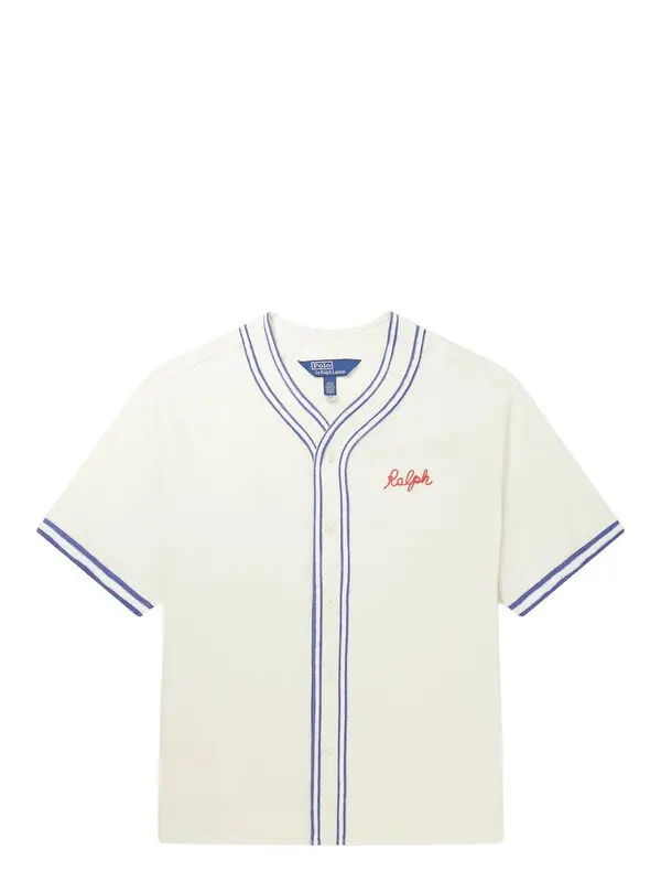 Polo Ralph Lauren Logo-embroidered Printed Cotton Shirt - Neutrals