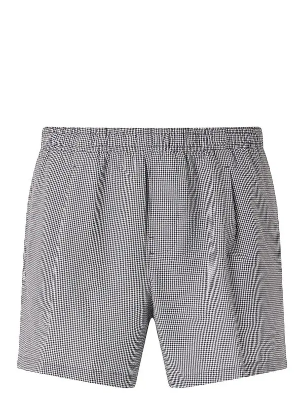 Our Legacy Boxer Trunk Straight-leg Seersucker Swim Shorts - Gray